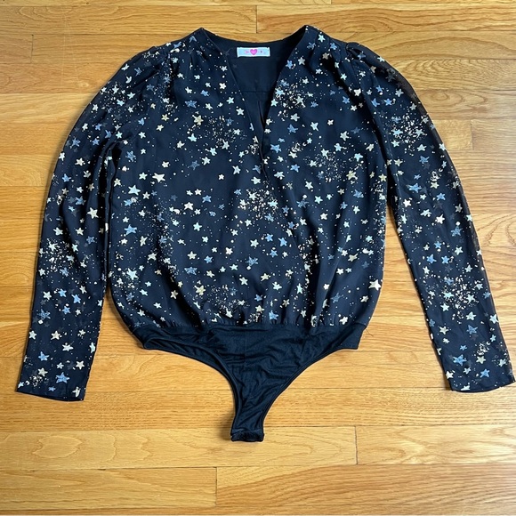 Buddy Love | Tops | Buddy Love Metallic Stars Bodysuit | Poshmark